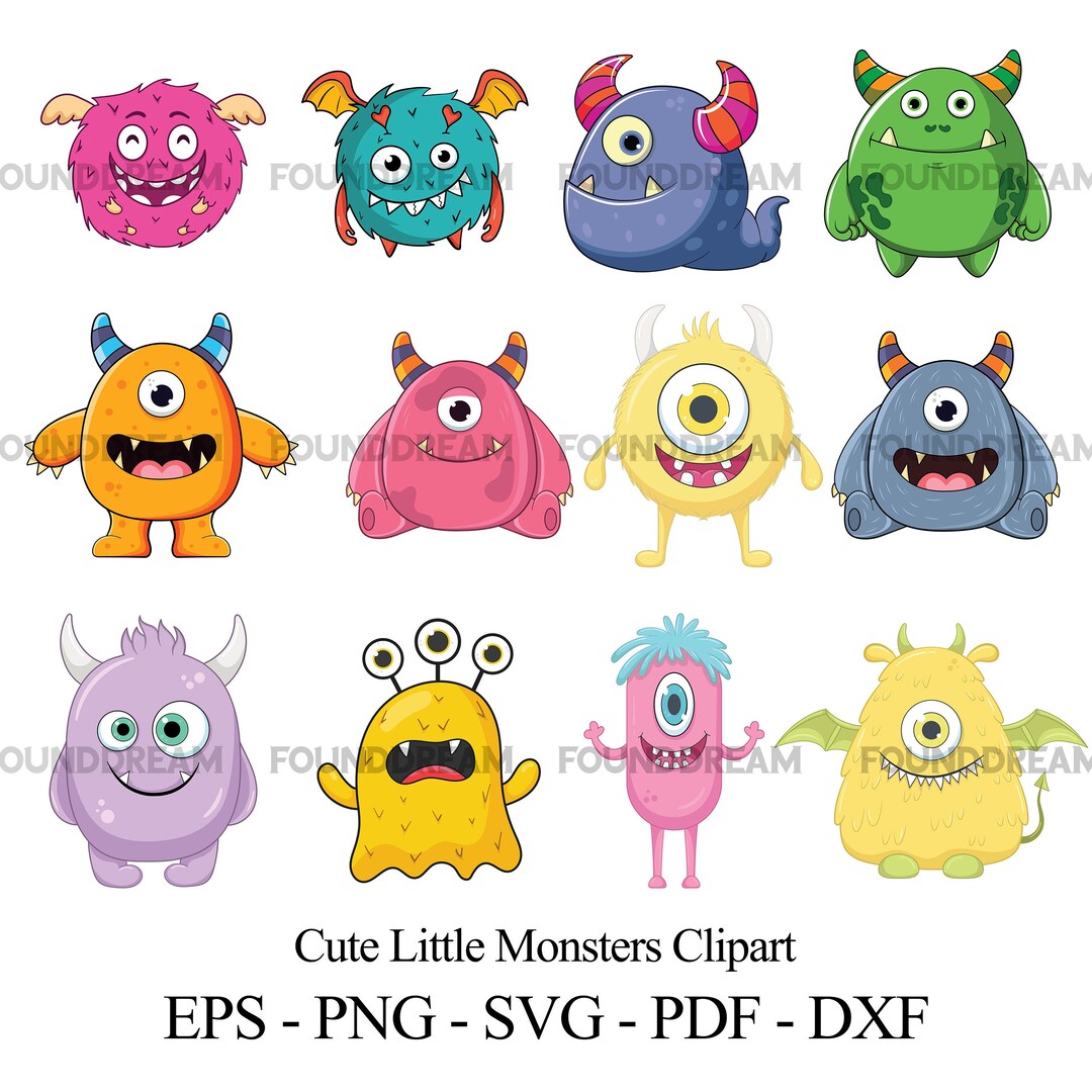 Little Monster Clipart / Monsters Clip Art / Monsters Vector / Monsters ...