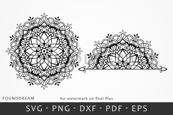 Mandala and Arrow Half Mandala Cut Files Half Mandala Svg | Etsy