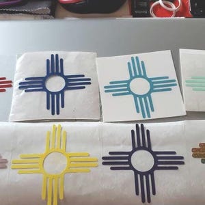 Zia Iron on Round Center Decal,stick on Vinyl Decals,htv Decal, Iron on ...