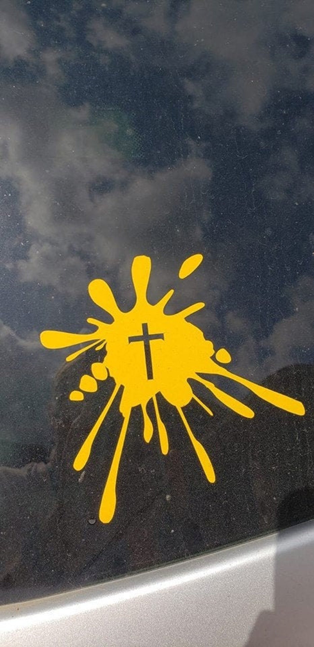 Paint Splatter With Cross Decal,jesus Christian Crucifix,cross Decal ...