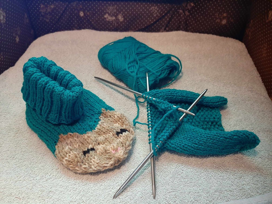 Knitted Cat Slipper Pattern - Etsy