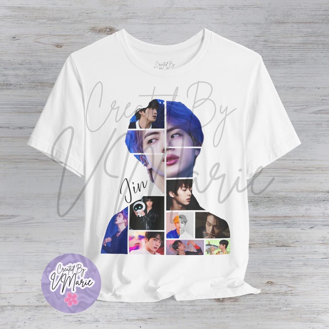 Jin Graphic Tee - Trendy Unisex Short Sleeve Shirt, Bangtan Fan Apparel ...