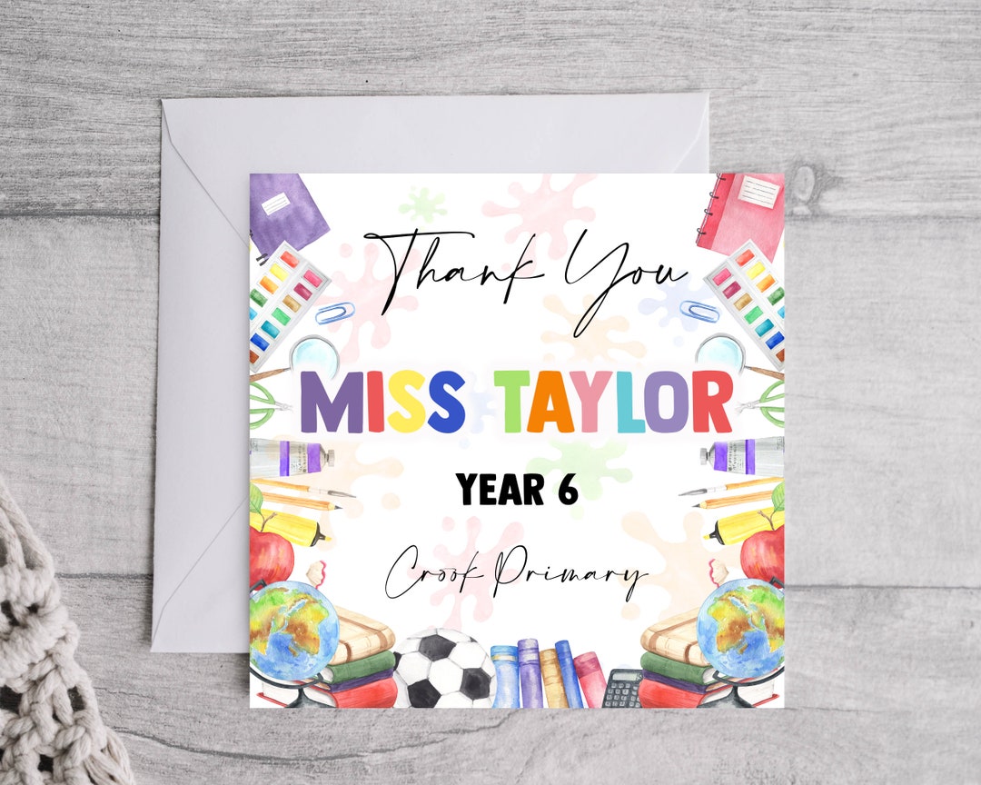 Personalised Teacher Card, Leavers Teacher Card 2024, Teacher Gift ...