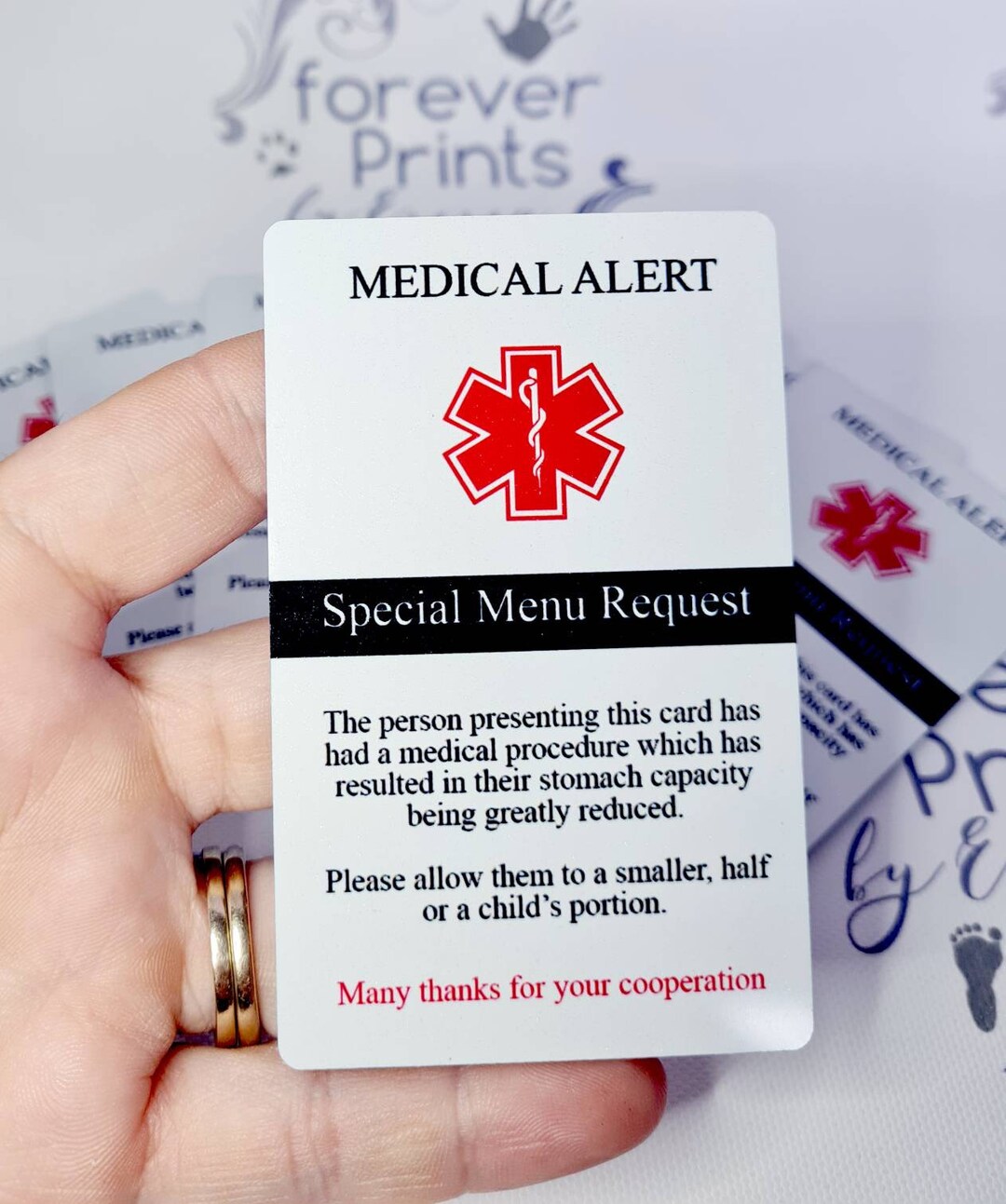 Gastric Sleeve Card, Medical Alert Card, Gastric Surgery Card, - Etsy
