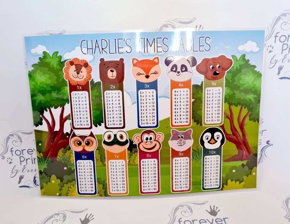 Personalised Times Tables Chart A4 Laminated Educational | Etsy UK