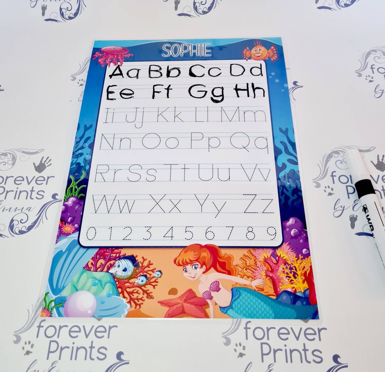 Personalised Alphabet Chart Wipeable A4 Laminated Educational - Etsy