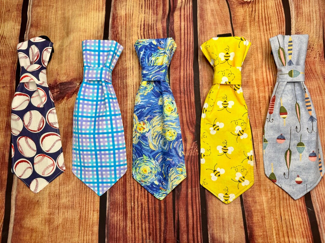 Spring Dog Necktie, Tie Dye Necktie, Baseball Dog Tie, Spring Plaid Dog ...