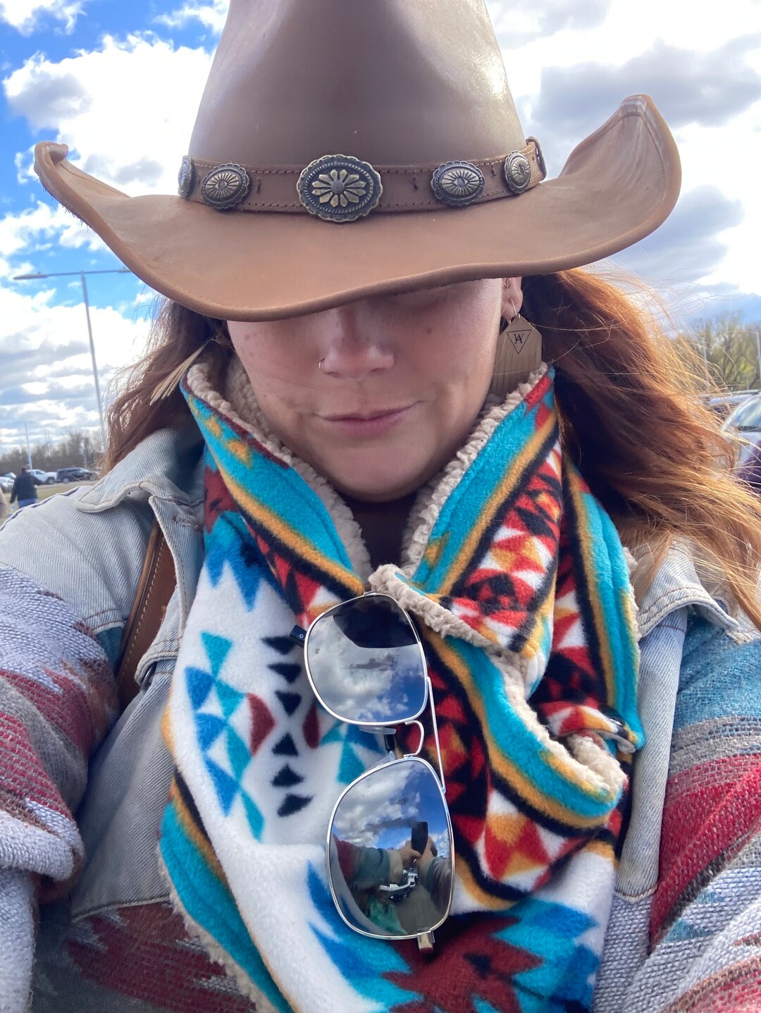 Western Cowl Neck, Cowgirl Gift, Wrap Around Scarf, Fleece Scarf, Ranch ...