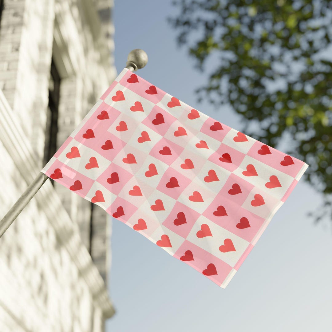 Valentines Day House Flag, Heart Pattern, Outdoor Flag, 36 X 24 - Etsy