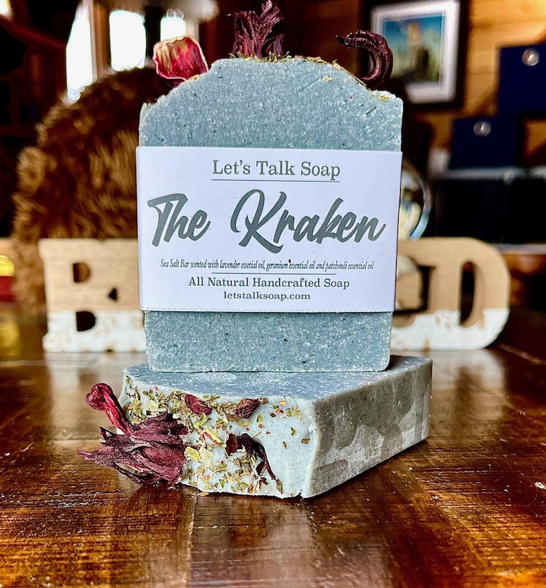 The Kraken Sea Salt Soap: Indigo Blue, Natural Color, Organic Essential ...