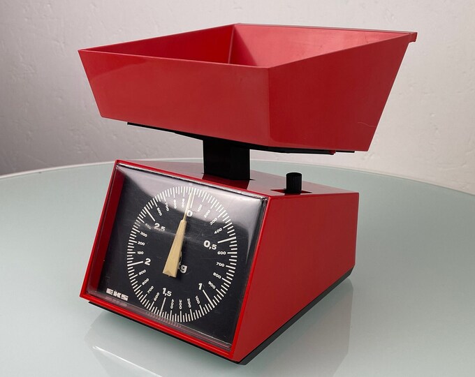 Vintage EKS Scale 3000 Grams Libra Square Red Plastic - Etsy