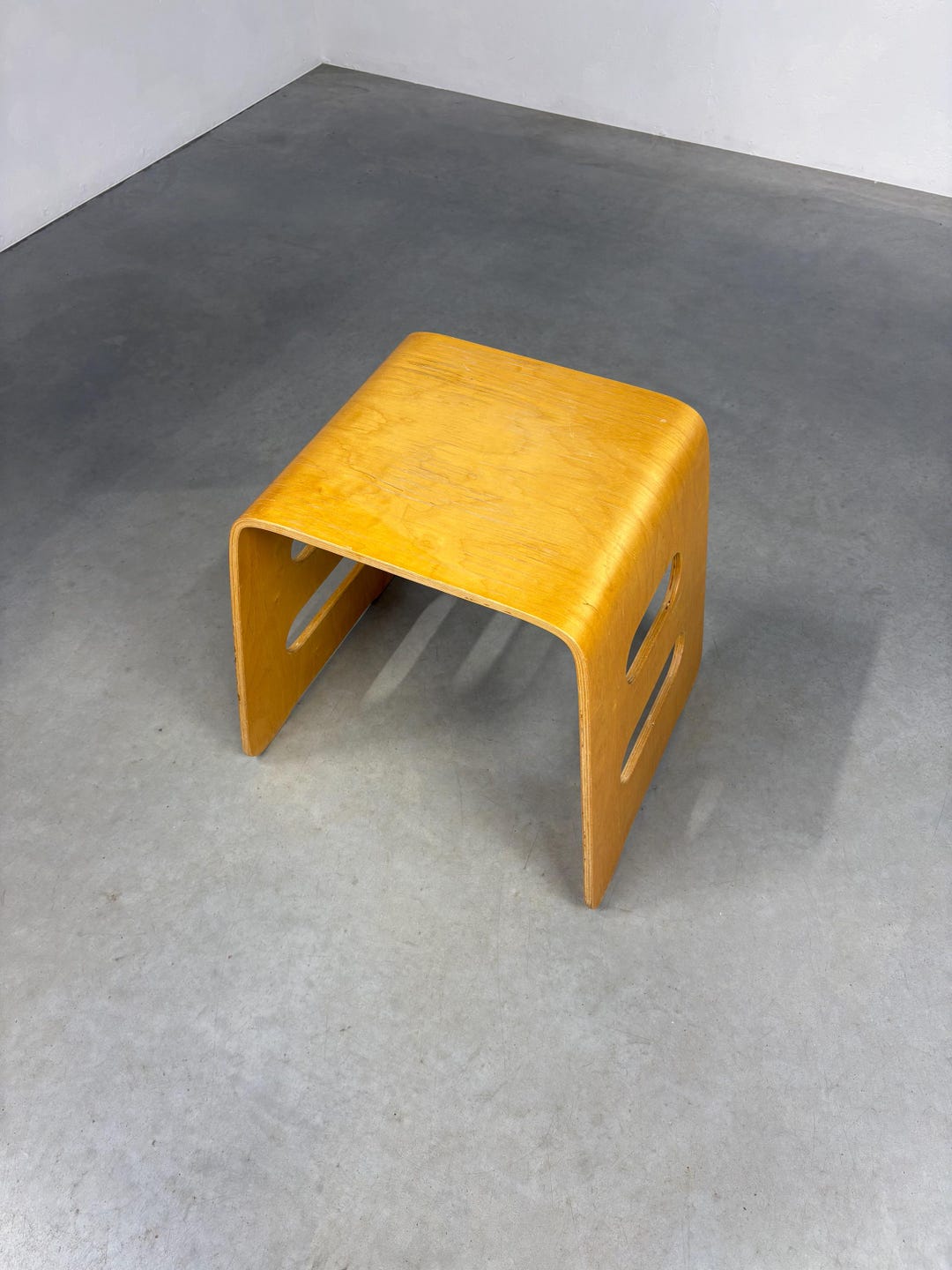 Bent Birch Plywood Stool Table - Ikea Benjamin by Lisa Norinder - Rare ...