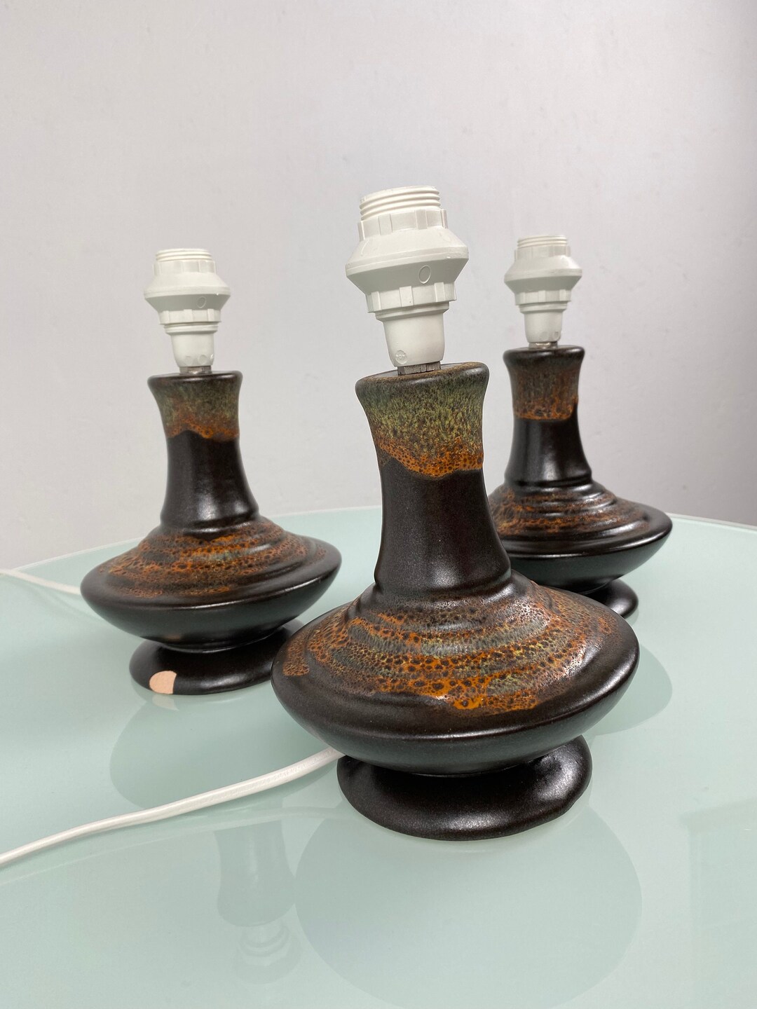 Vintage Ceramic Desk Lamp - 70s Fat Lava Light - West Germany Table ...