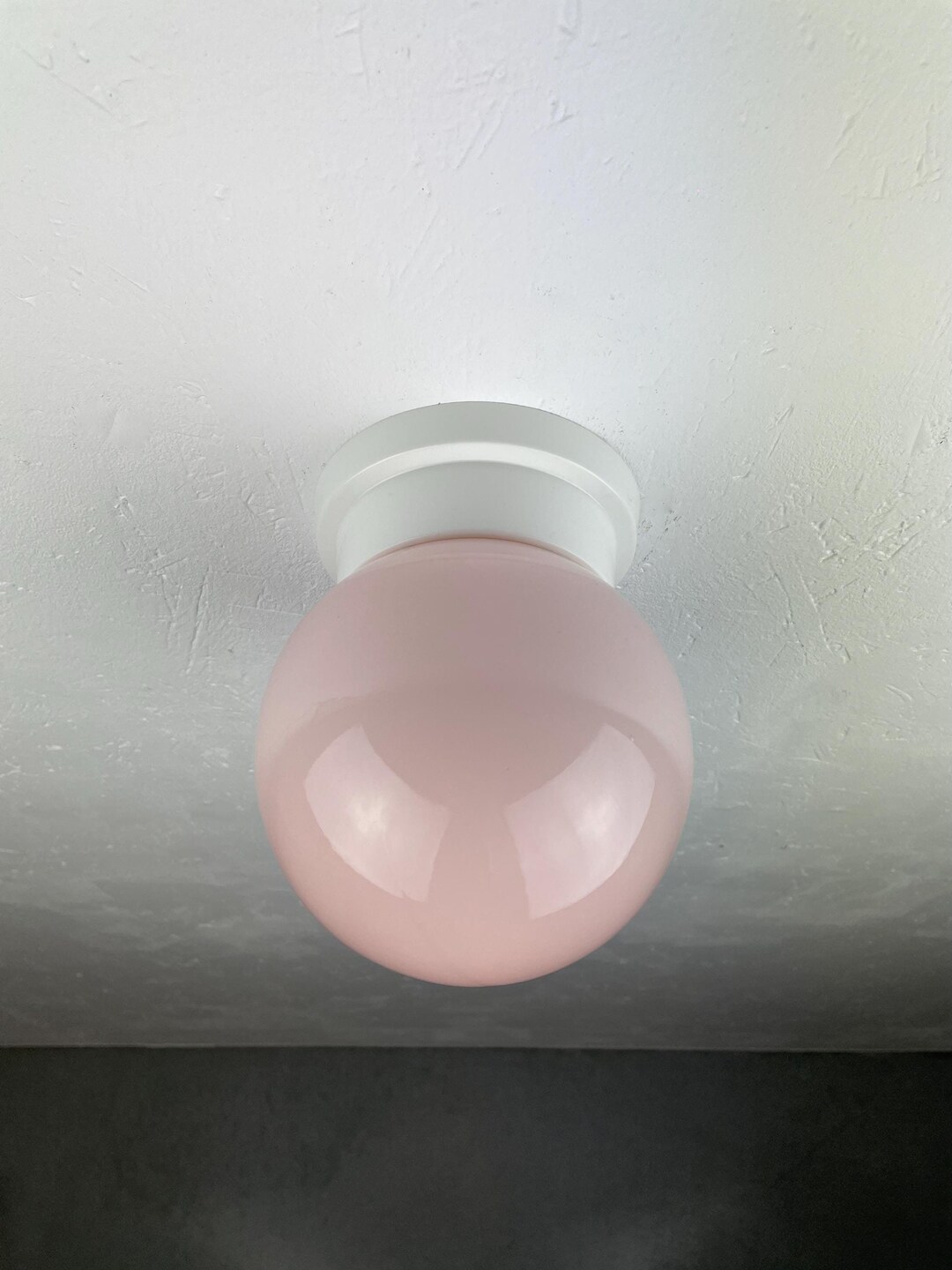 Vintage Pink Glass Ceiling Light - 80s Corodex Ceiling Lamp - Etsy