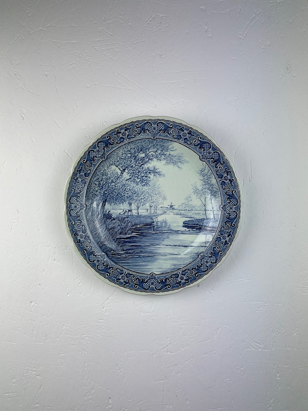 Delft Blue Plate 70's Dutch Plate 31 Cm. Vintage BOCH Belgium for Royal ...