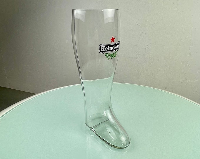 Vintage Beer Boot Glass From Heineken Beer - 90's Holland Drinks Fun ...