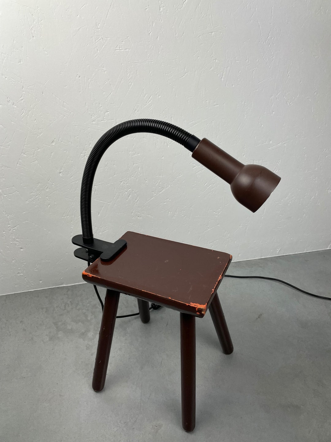 Vintage Clamp Gooseneck Lamp 70's Philips Pinch Light Modern Clip Retro ...