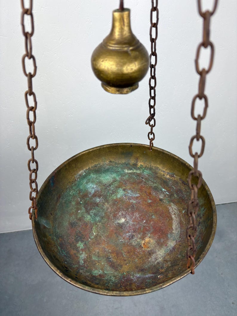 Báscula colgante antigua - principios del siglo XX, latón, metal, cobre ...