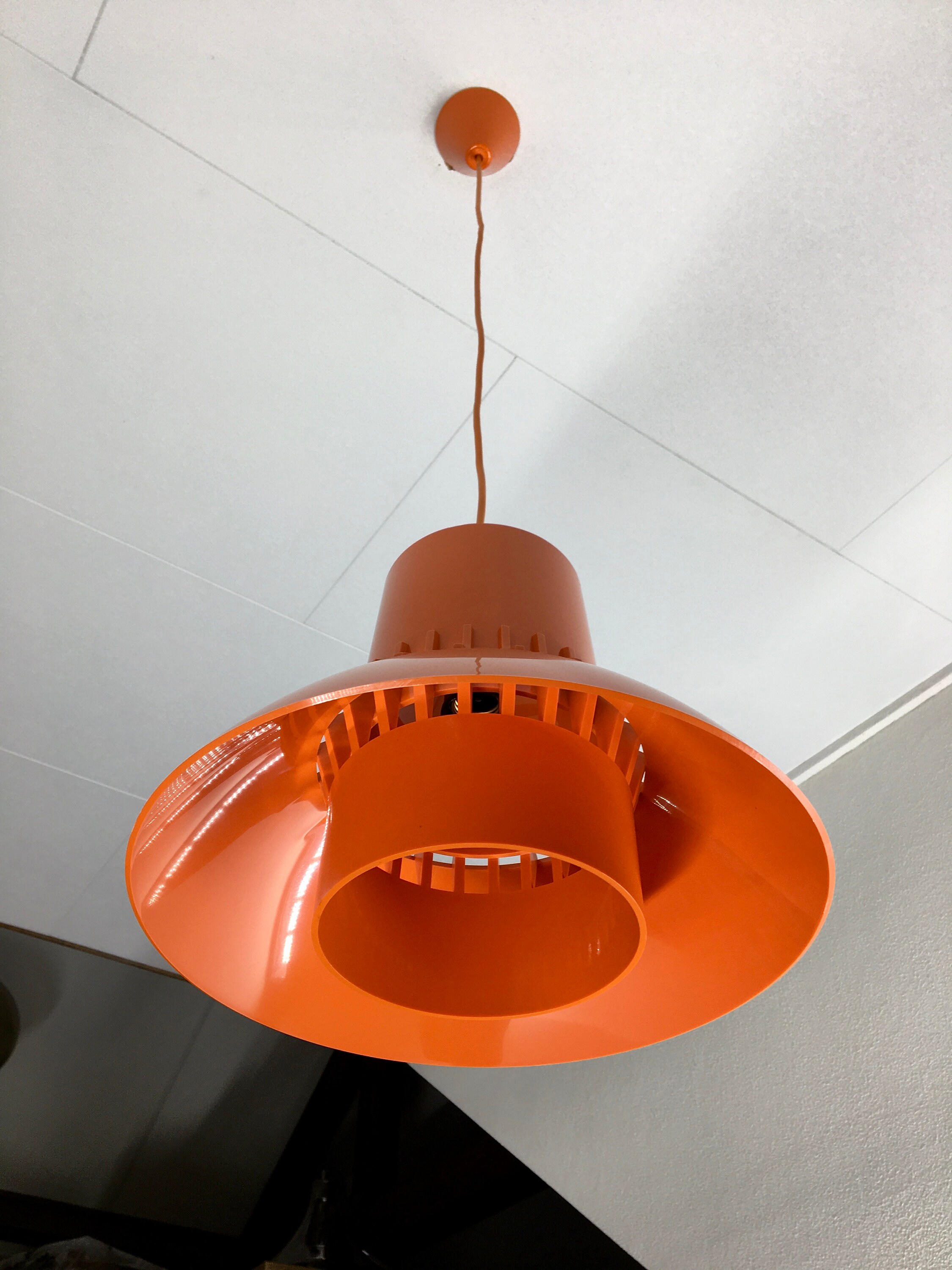 Orange Nordisk Solar Compagni Lamp - Sven Middelboe - Vintage Space Age ...