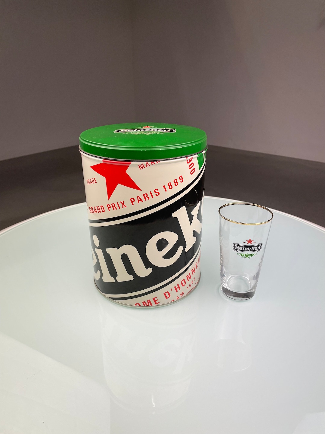 Vintage Can of Heineken Beer - Round XL Storage Tin - Dutch Beer ...