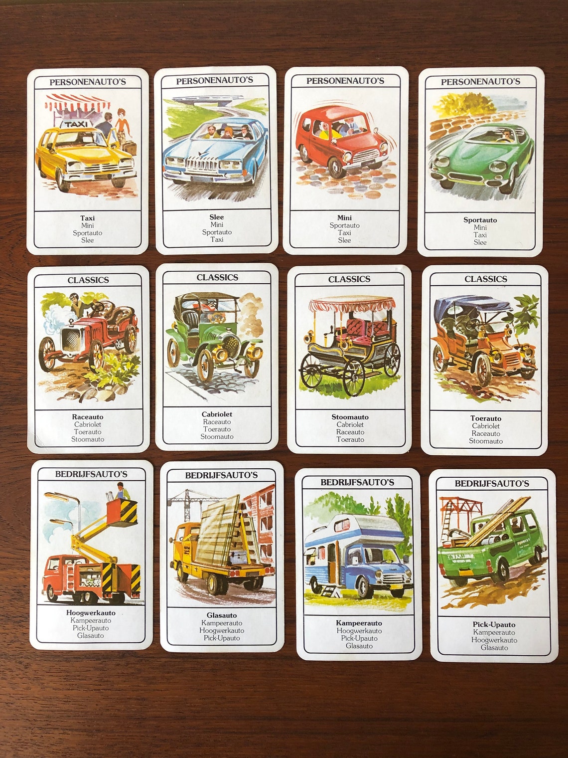 Vintage Card Game Quartet Car Edition From Papita | Etsy