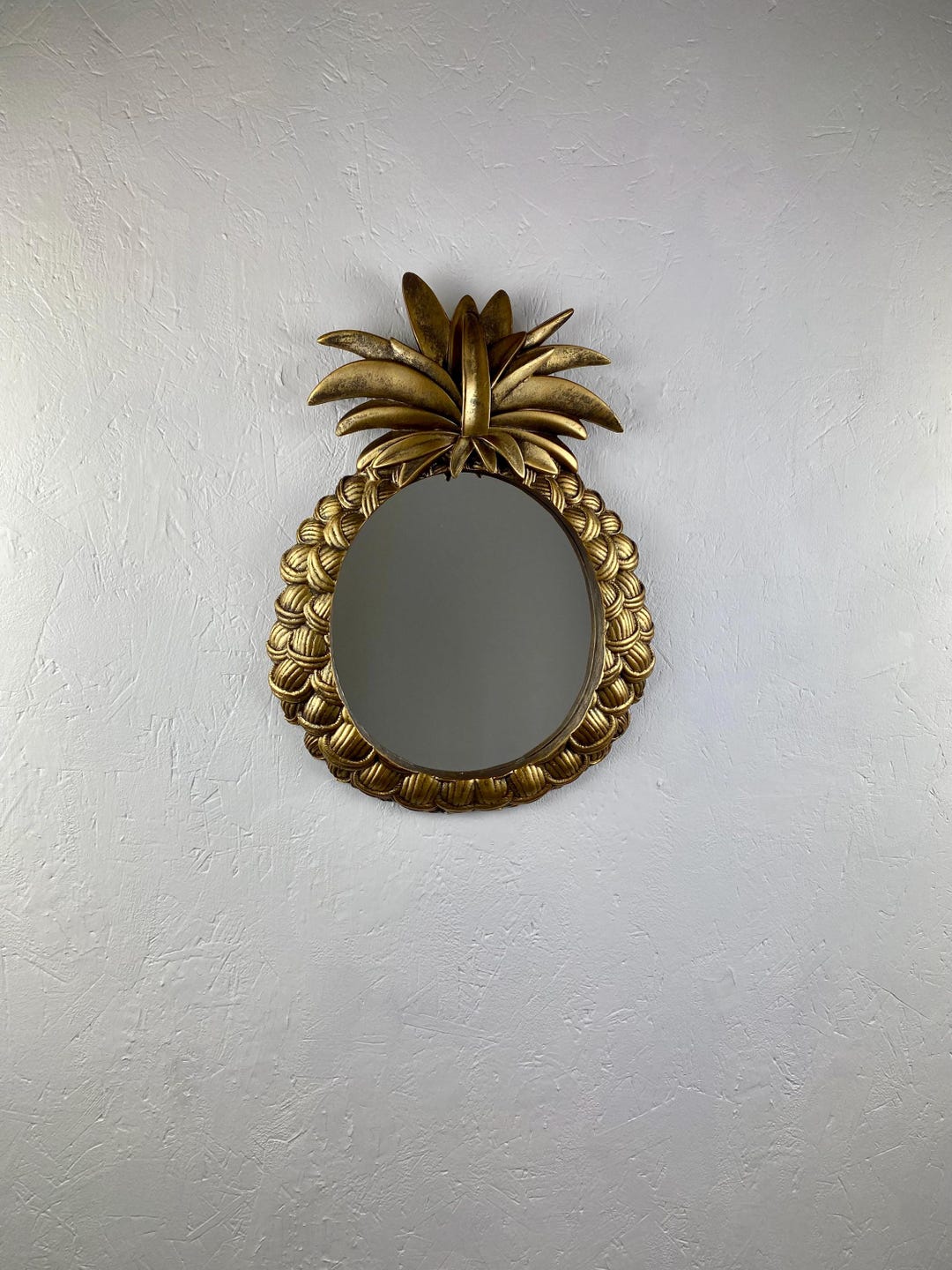 Gold Pineapple Mirror - Retro Hawaiian Summer Style - Hollywood Regency ...