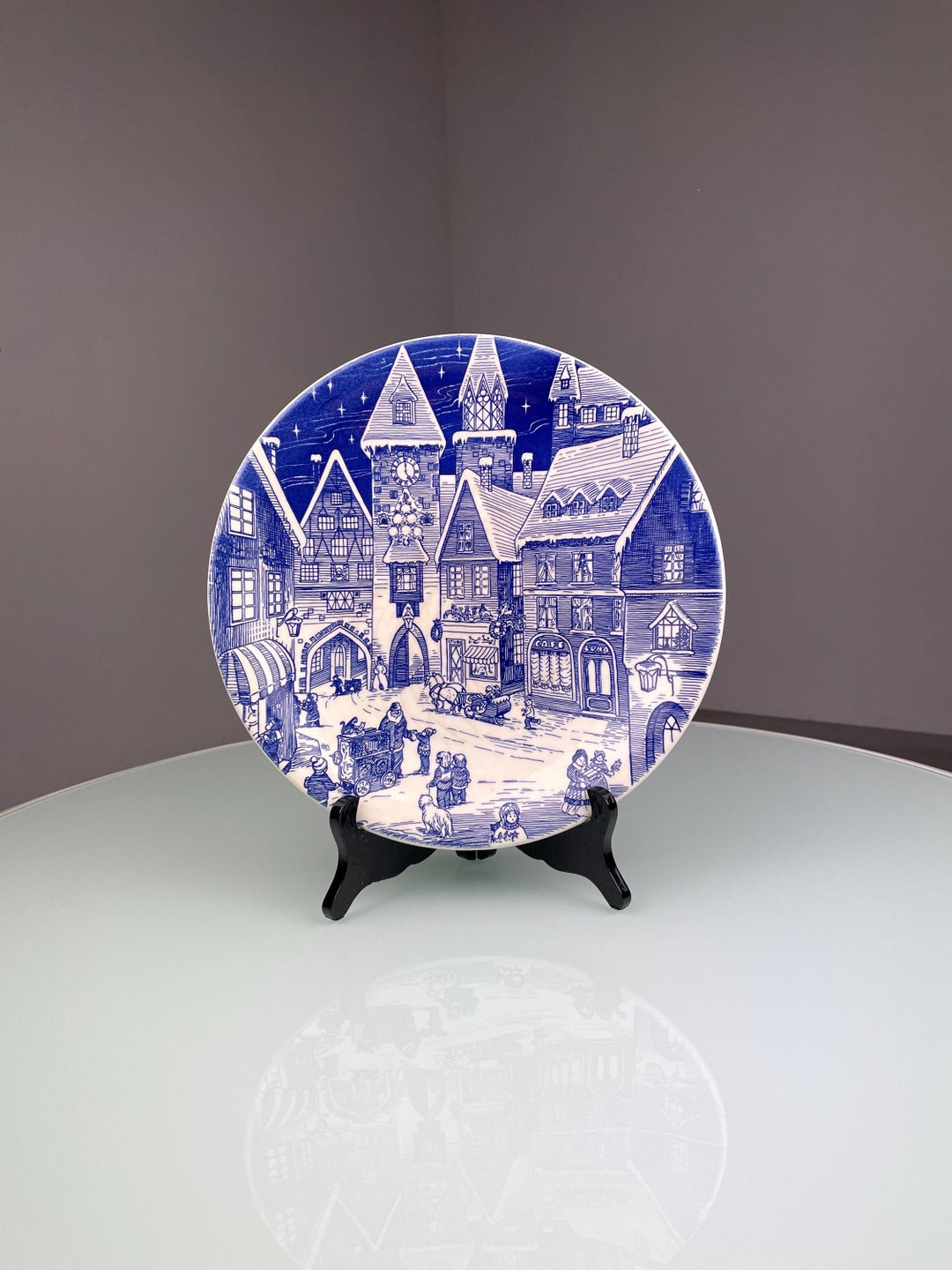 Blue and White Christmas Dinner Plate From Ironstone Tableware CBM Very ...
