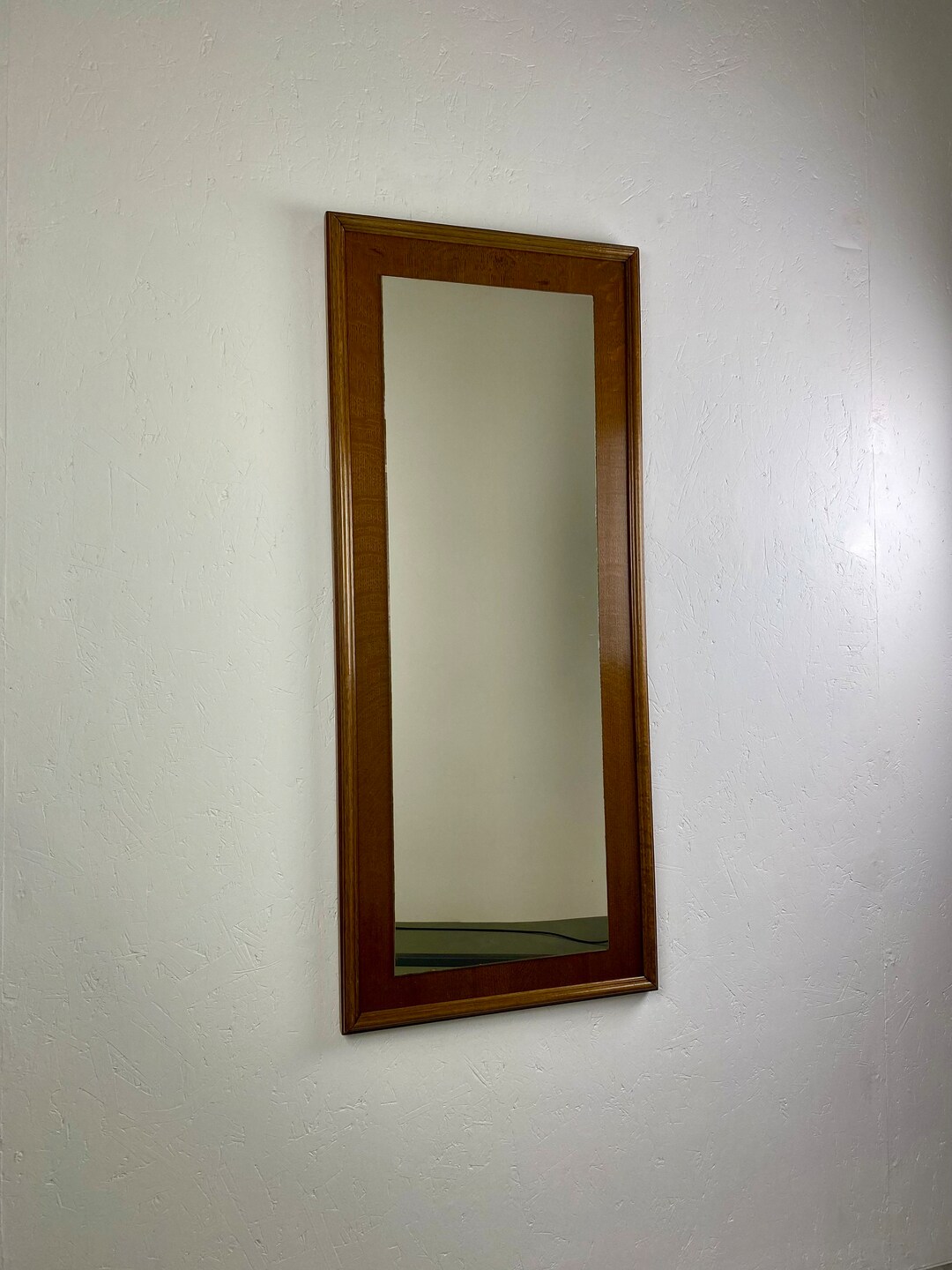 Large Vintage Oak Wood Mirror 1970s Classic Dutch Rectangular Mirror - Etsy