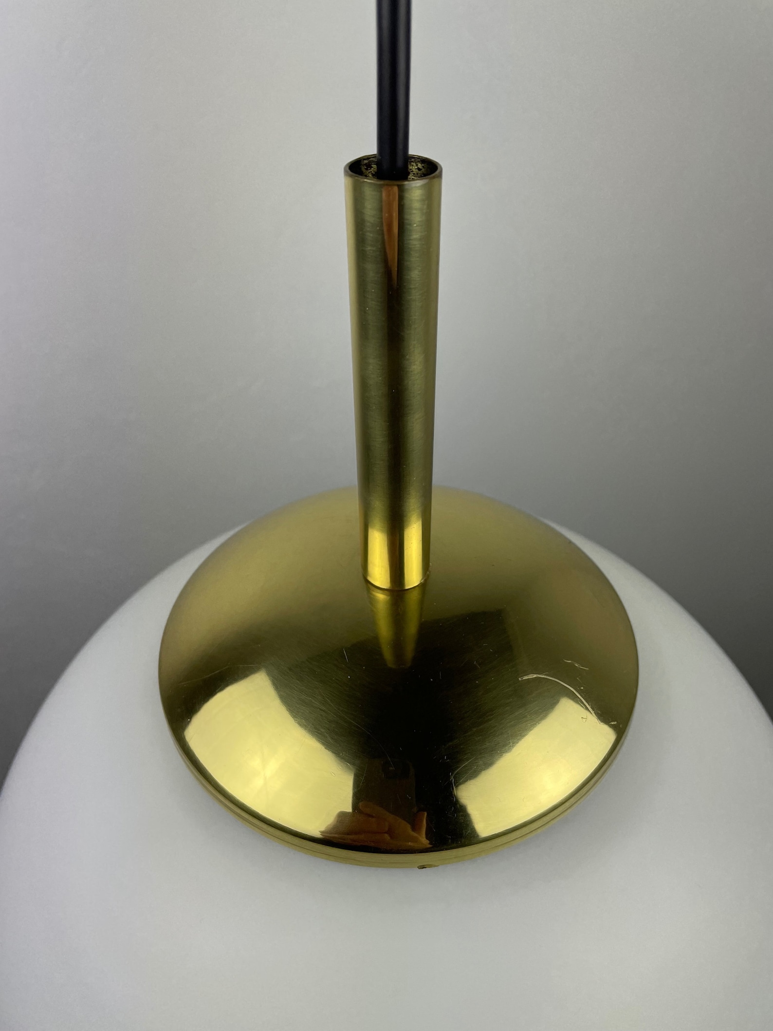 Lámpara colgante vintage de esfera de cristal satinado grabado de 30 cm ...