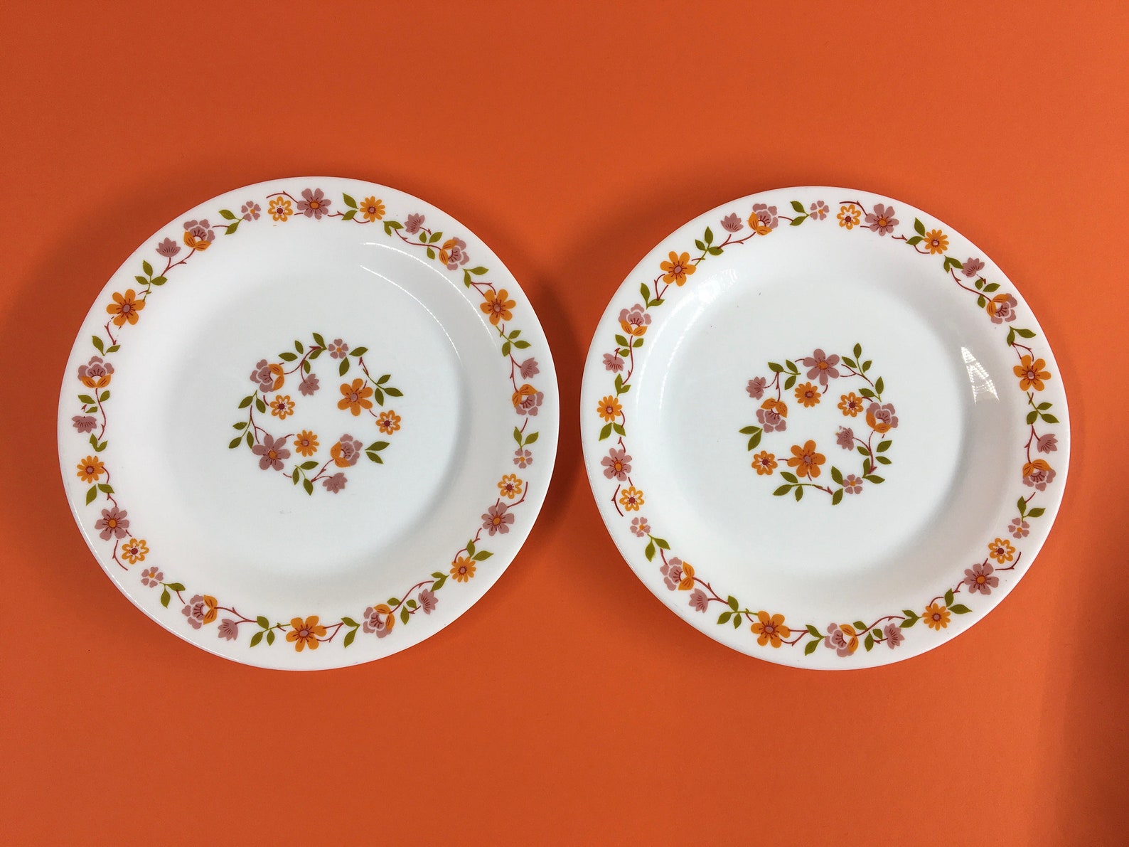 Vintage Set of 2 Cups and Saucers and 2 Pastry Plates Retro - Etsy