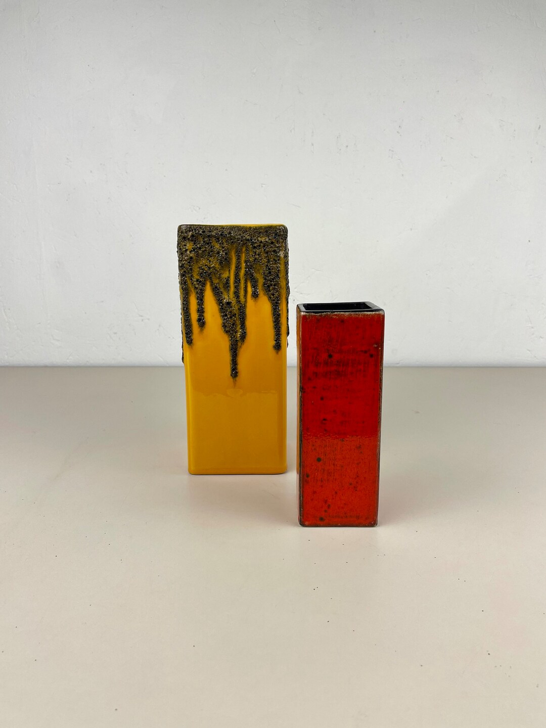 West Germany 341-20 Scheurich Vase Set - Vintage 60 / 70's Square Red ...