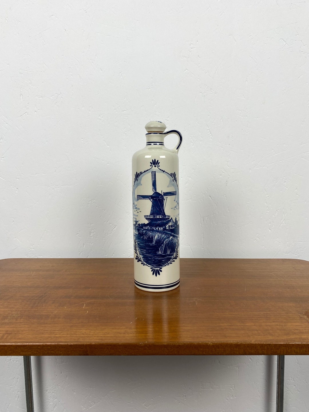 Vintage Delft Blue Bols Porcelain Bottle With Cork Stopper - Vintage 1979 Kitchen Decoration - Etsy