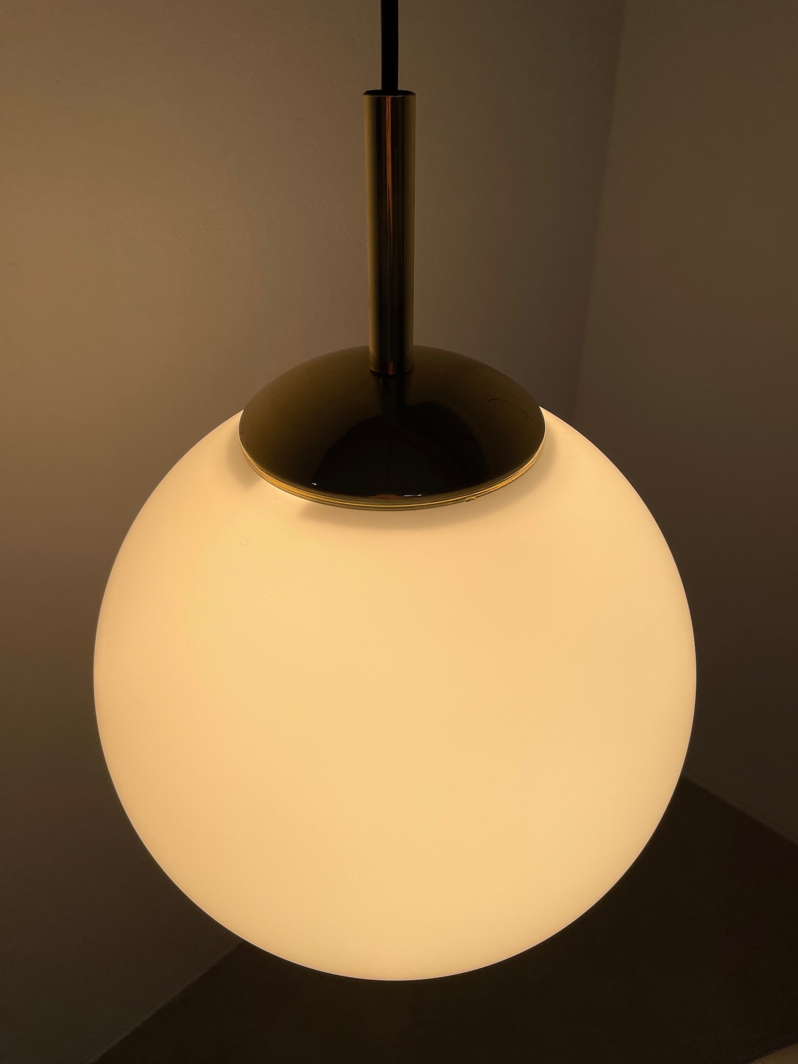 Lámpara colgante vintage de esfera de cristal satinado grabado de 30 cm ...