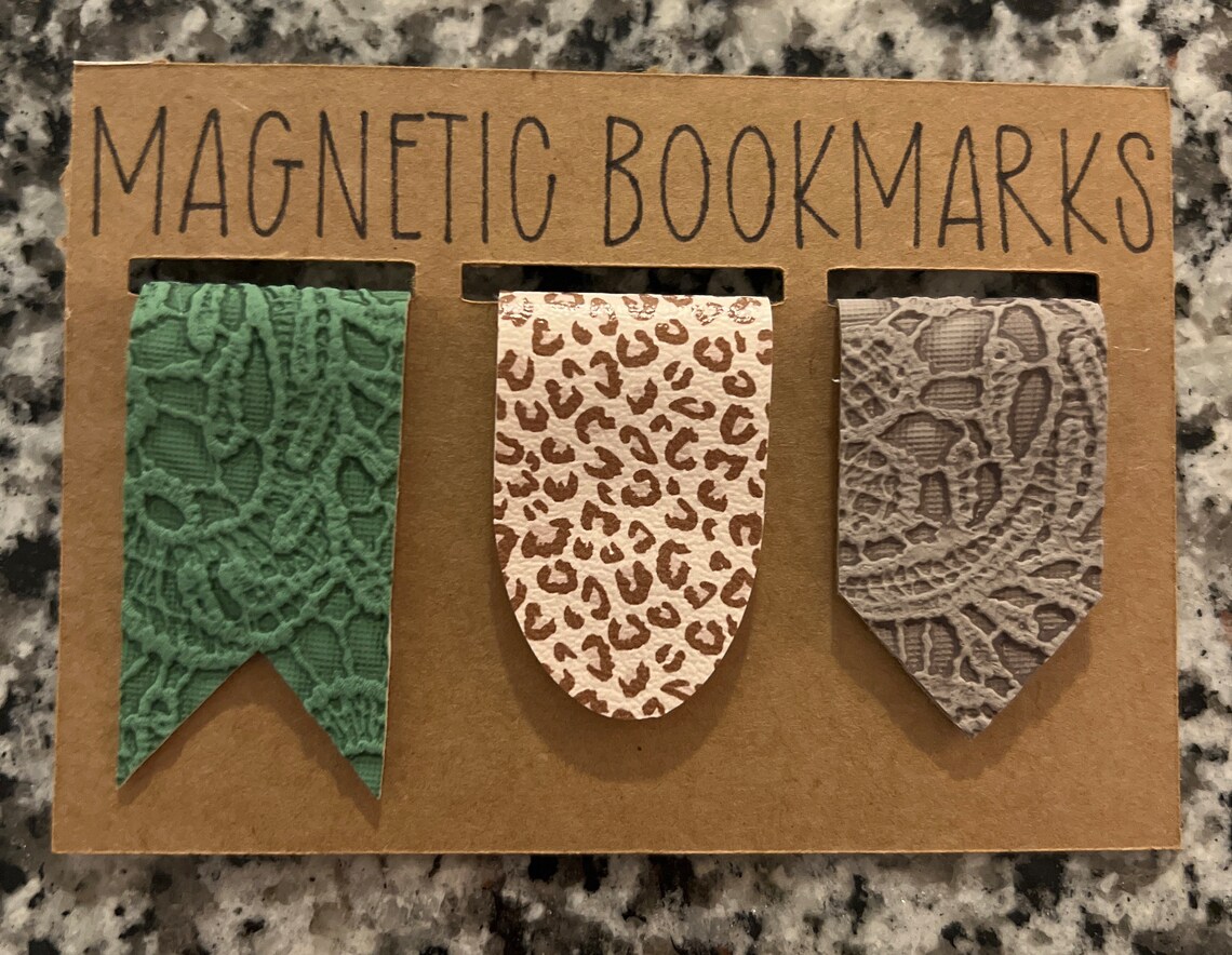 Set of 3 Green Lace/cream Cheetah / Grey Lace Magnetic - Etsy