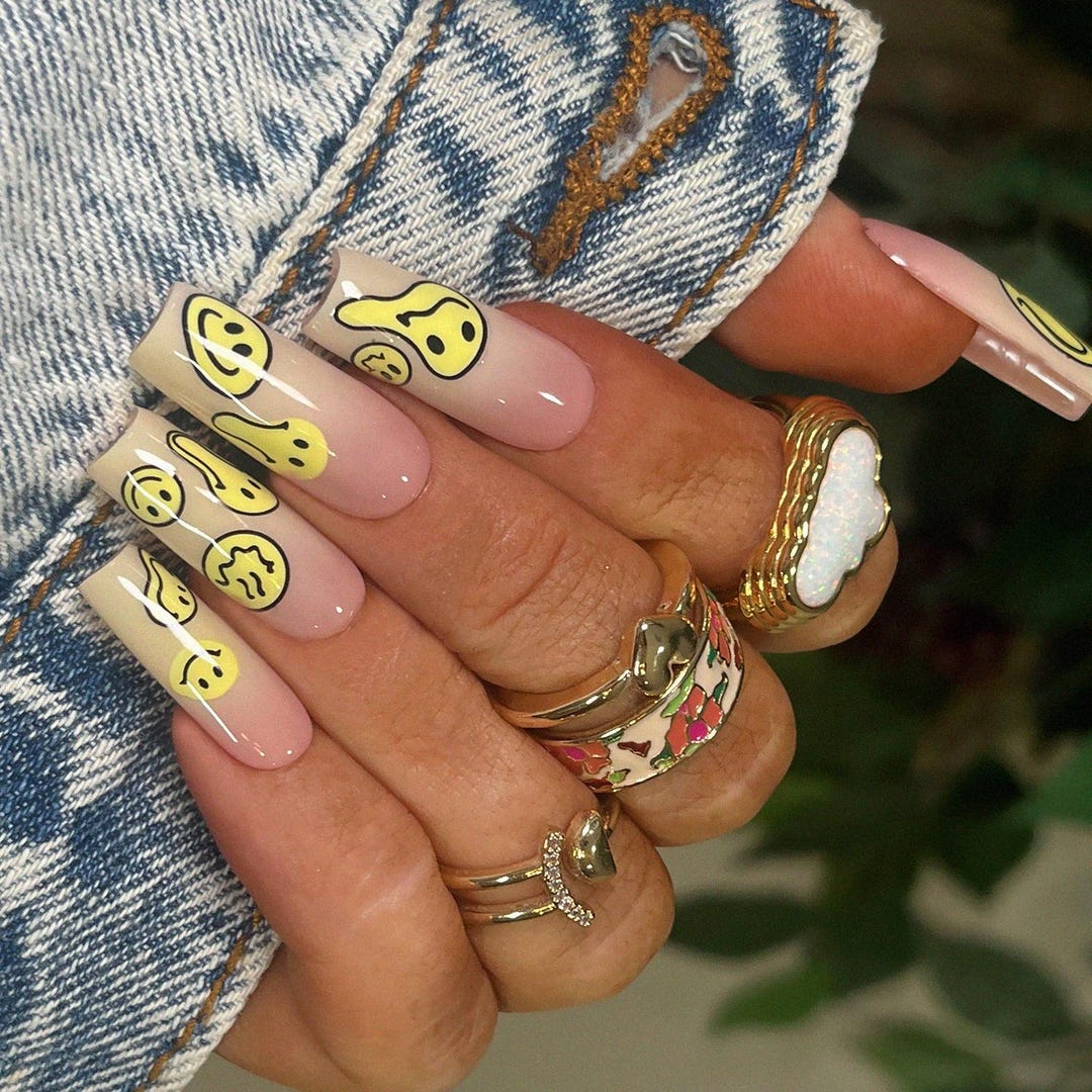 Smiley: Nail Artist • Custom Design Nails • Square • Coffin • Almond ...