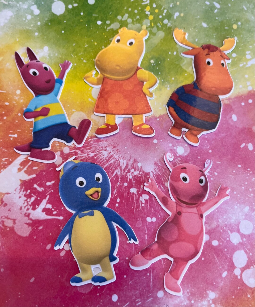 Double-sided 9 Character Decoration on 6 Round Base Perfect for Parties ...