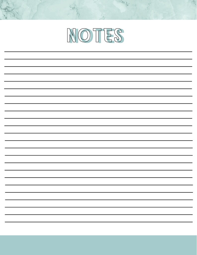 Notepad Paper for Planner Kit Canva Template Undated | Etsy