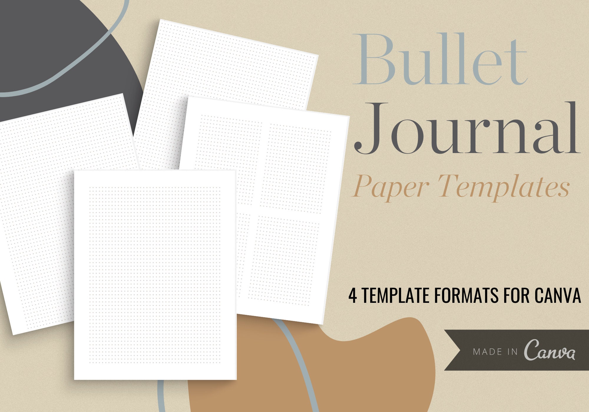 Bullet Journal Dotted Paper 4 Pages with Various Formats | Etsy