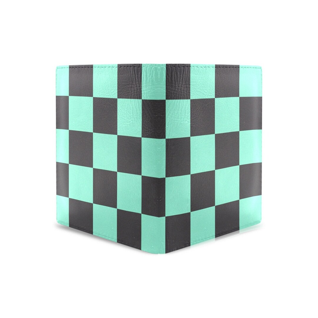 Demon Anime Checkered Black Green Bifold Wallet - Etsy