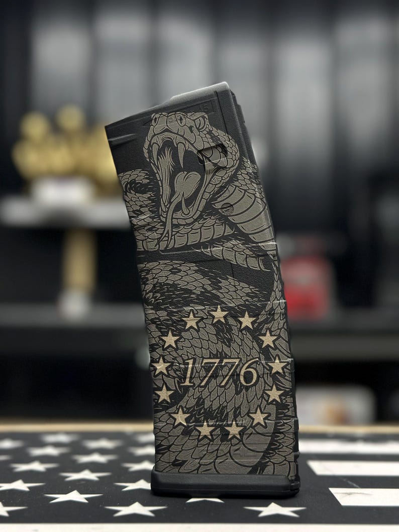 1776 Rattlesnake PMAG Design | Color-layer Lightburn File | Fiber Laser ...