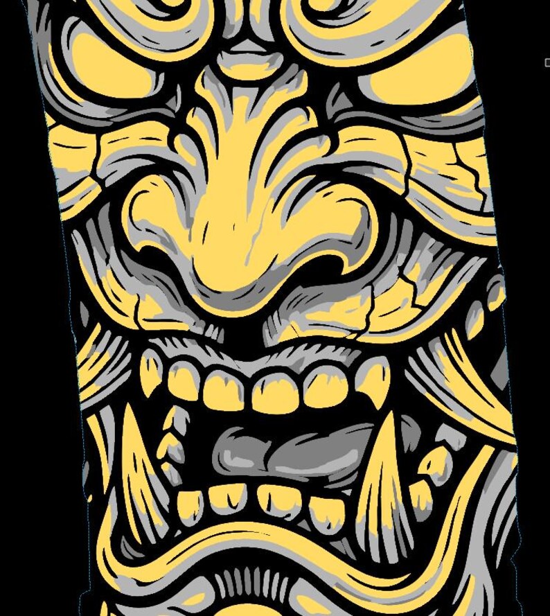Oni Wrath PMAG Engraving Design | Lightburn File | Samurai Demon Mask ...