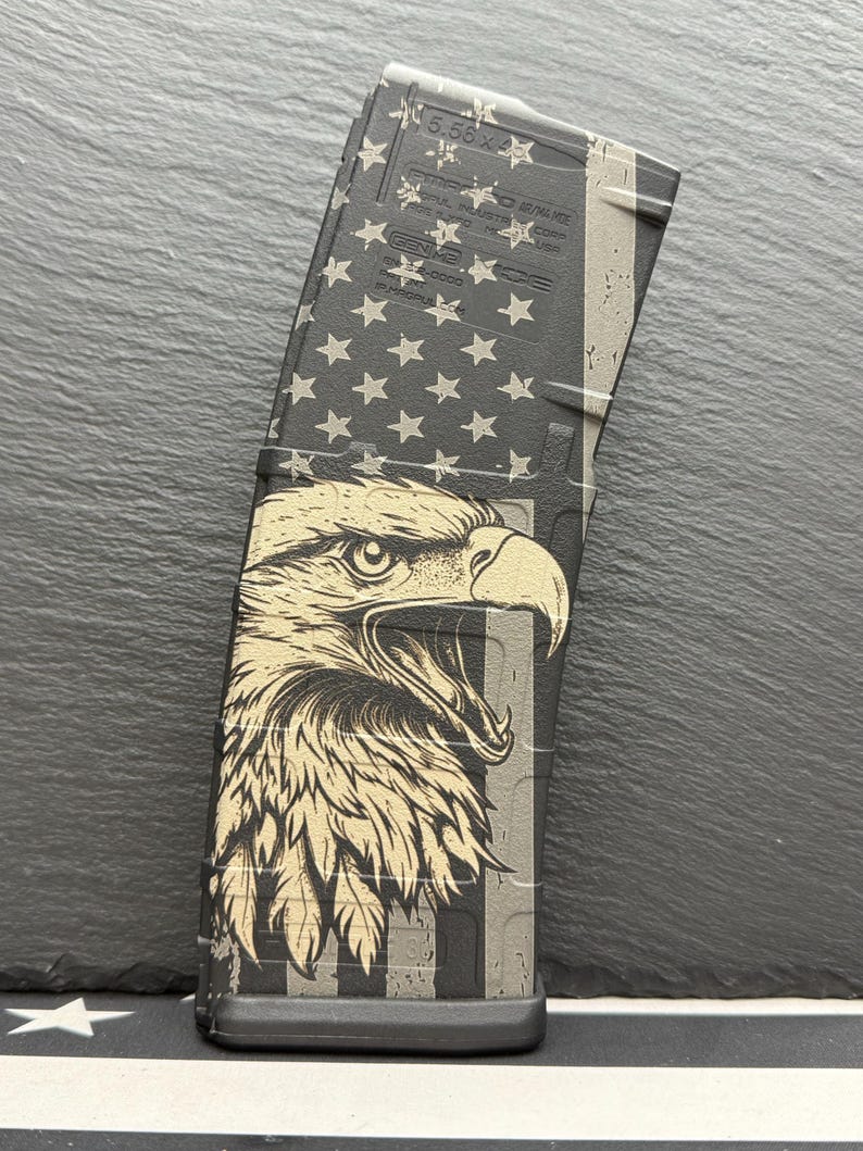 Freedom – Bald Eagle & American Flag PMAG Design (lightburn File) - Etsy