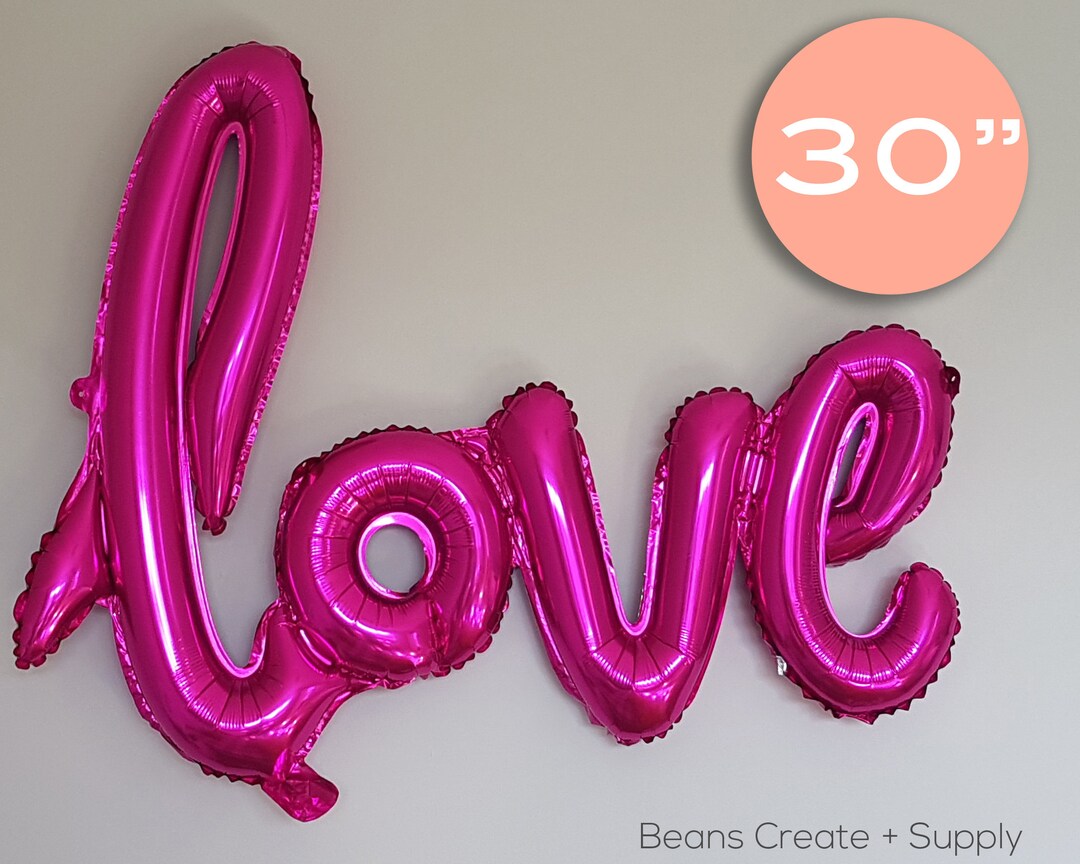 LOVE Script Balloon in Magenta | , Garland, Love Balloon, Wedding Decor ...