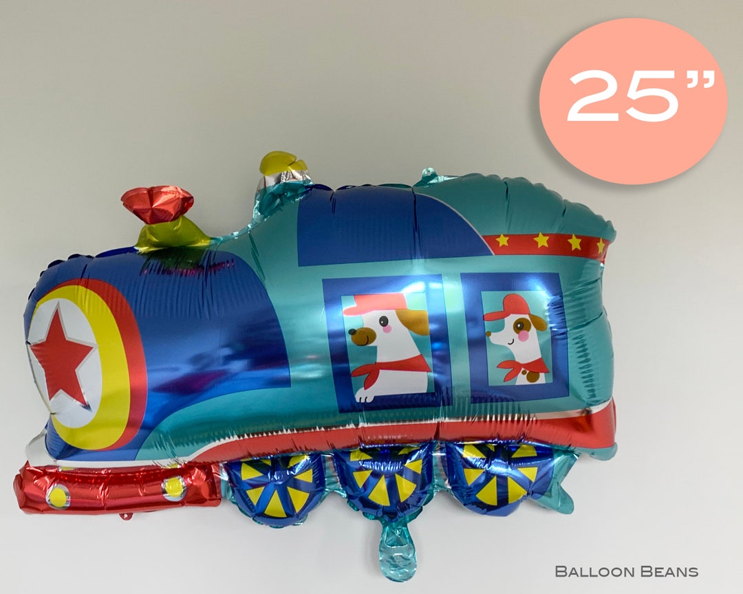 Blue Rail Train Balloons 25" | Kids, Birthday Party, Boys, - Etsy