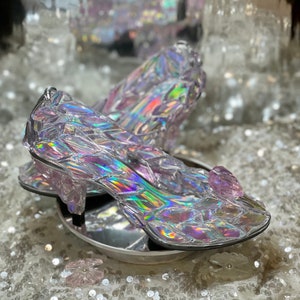 Pink Cinderella Glass Slipper Wedding Shoes Fairytale Disney Princess ...