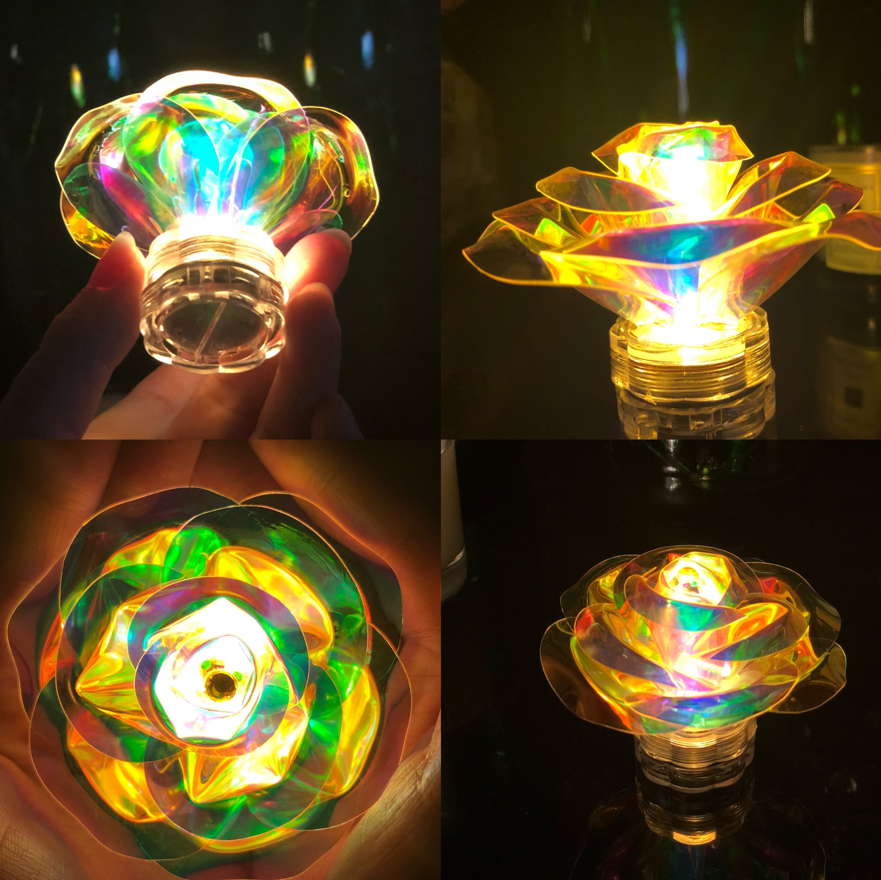 Galaxy Rainbow Rose Night Light Warm Light Stand Romantic | Etsy