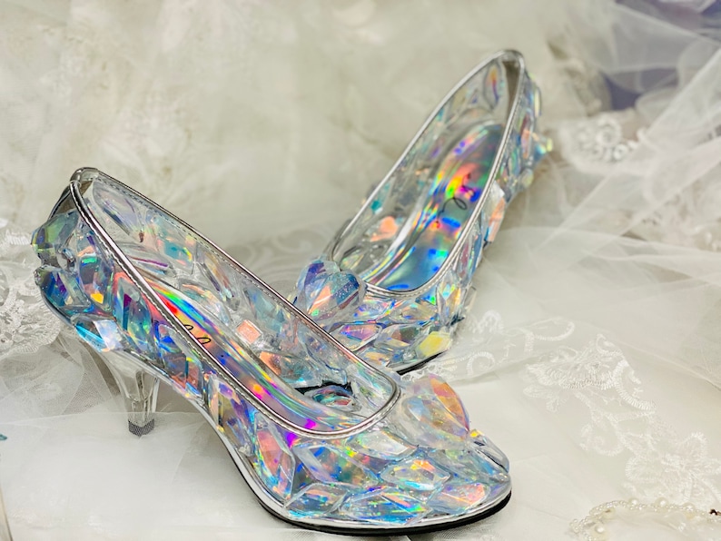 Wedding Cinderella Glass Slippers Fairytale Disney Cos Bridal Heels ...