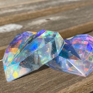 Multicolour Clear Resin Heart Pendant Shin Like Crystal Rainbow ...