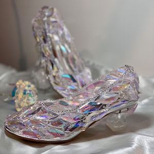 Pink Cinderella Glass Slipper Wedding Shoes Fairytale Disney Princess ...