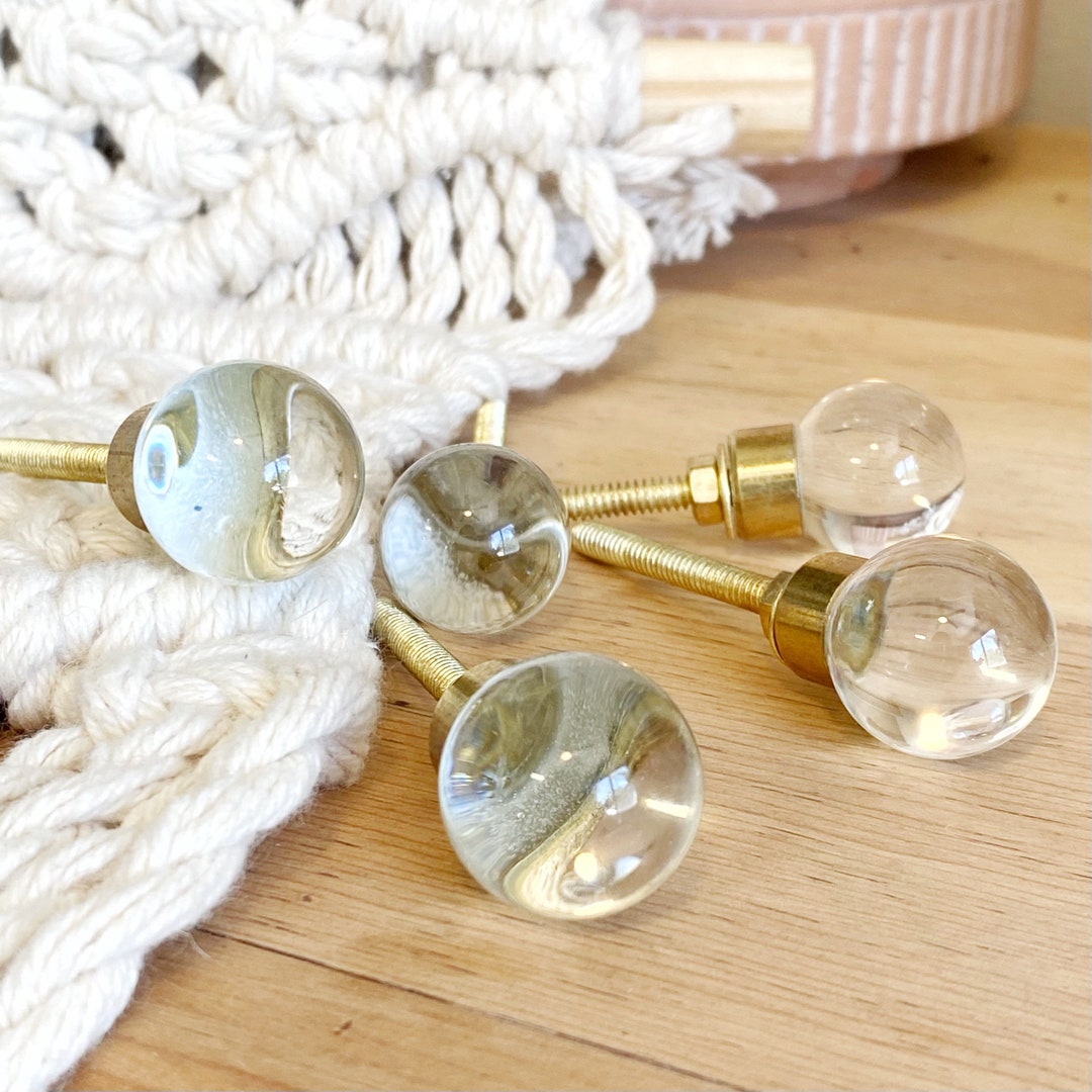 Petite Round Glass Knob: Modern DIY Hardware - Etsy
